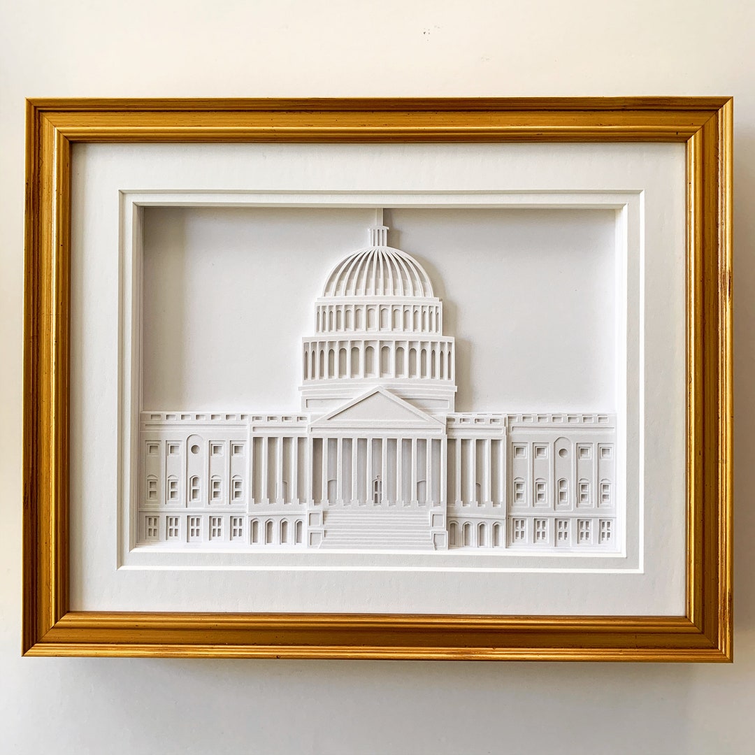 East Front of the US Capitol Hand Cut Layered Paper Art - Etsy