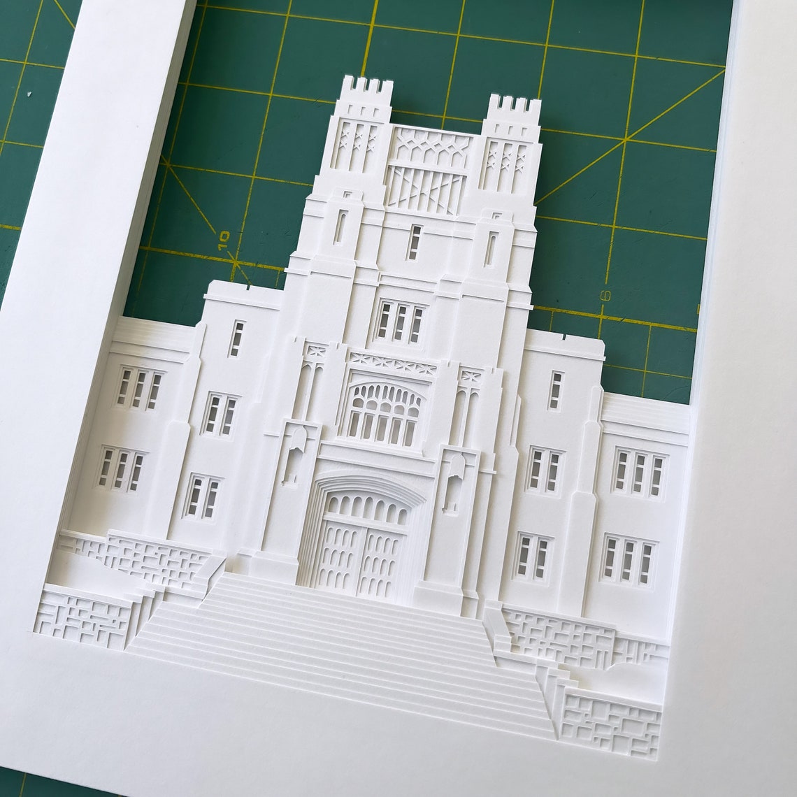 Burruss Hall, Virginia Tech, Hand Cut Layered Paper Sculpture - Etsy
