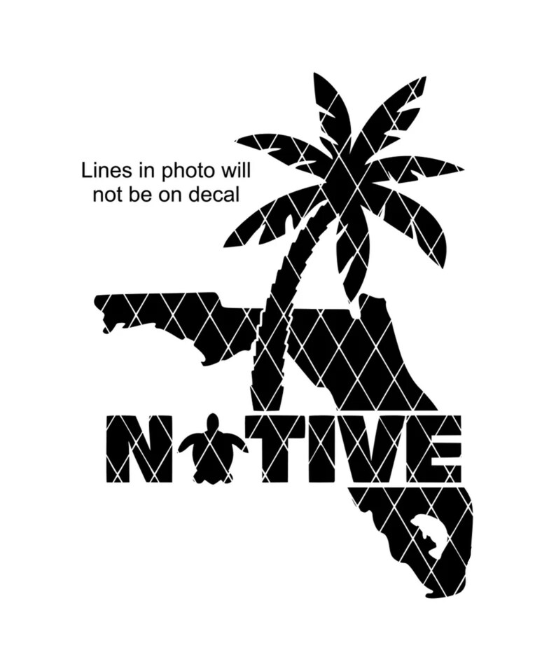 Florida Native Decalpalm Treeturtle and Manatee Car Decal - Etsy
