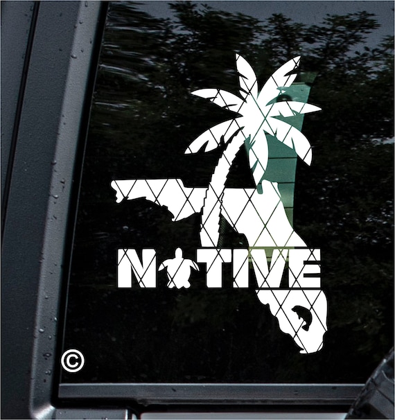 Florida Native Decalpalm Treeturtle and Manatee Car Decal - Etsy
