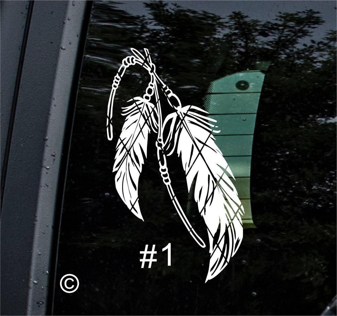 Feather Decal~tribal Feathers Choice of #1 or #2 Native American ...
