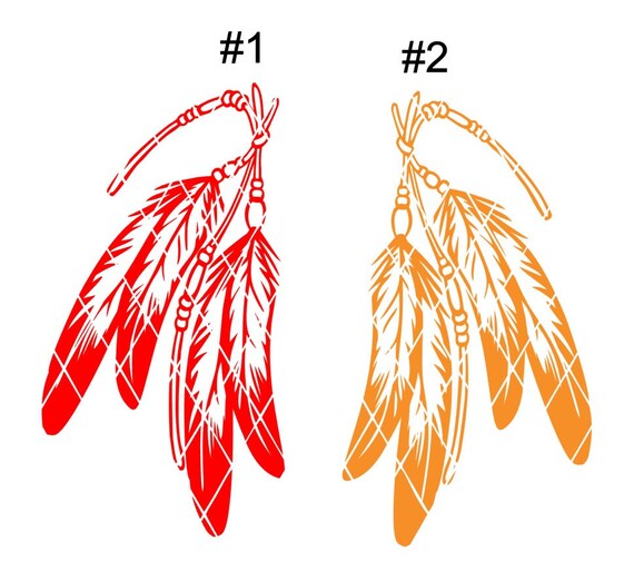 Feather DecalTribal 4 Feathers Decal ORIGINAL DESIGN Native | Etsy