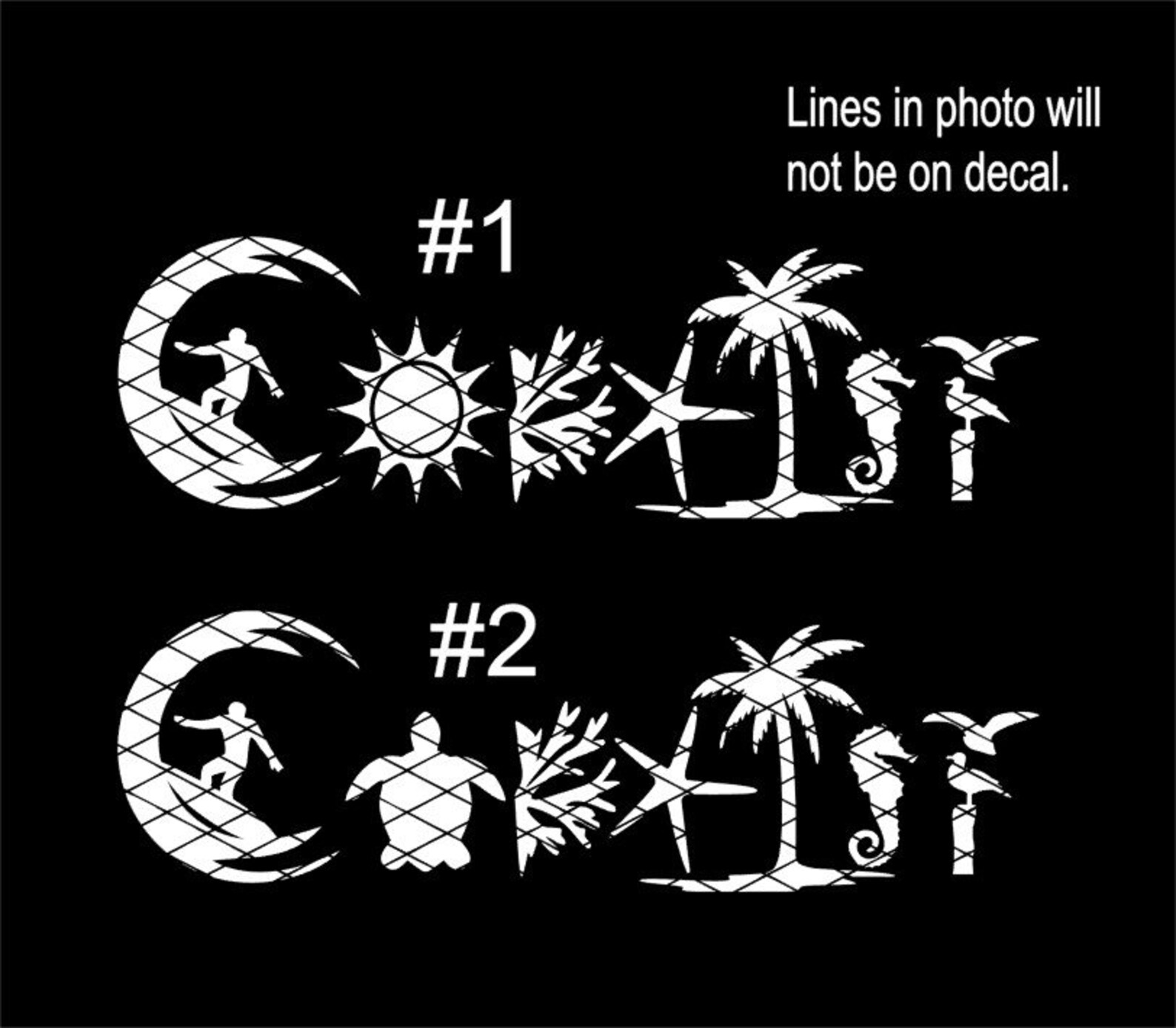 Coexist/sea Life OCEAN Decal~ocean Wave Surfer Decal~beachy Decal ...