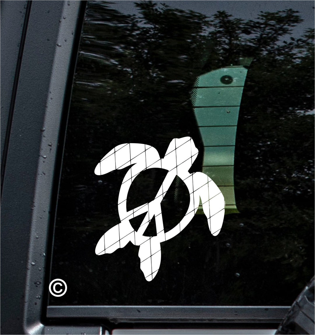 Sea Turtle Peace Sign Vinyl Decal-turtle Sticker,beach Lovers Gift,sea ...