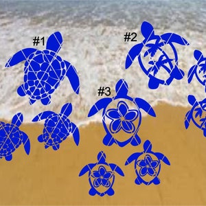 Sea Turtle Decalpalm Tree OR Flower Turtle Family Decals | Etsy