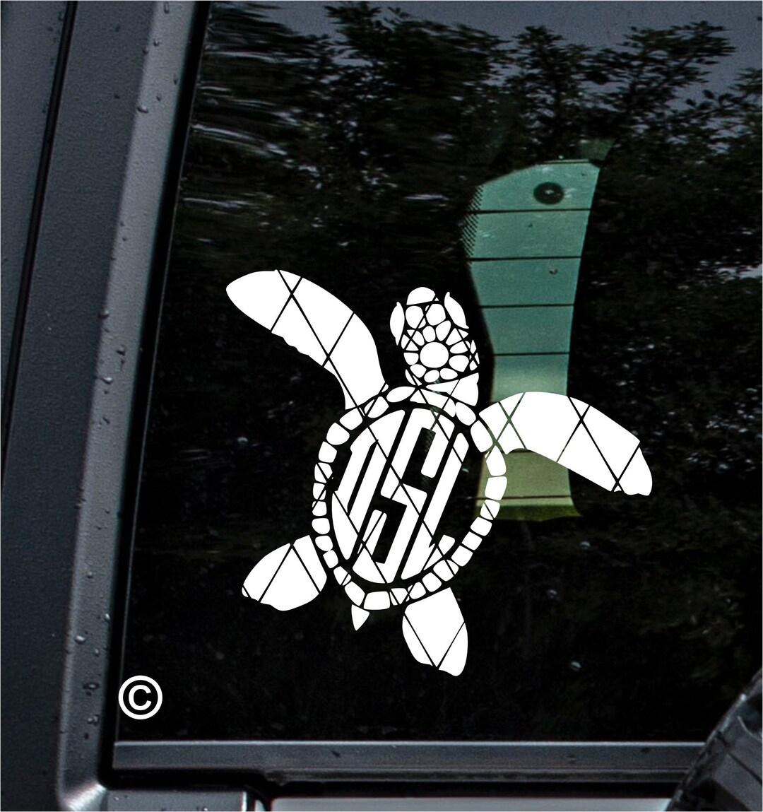 Sea Turtle Monogram Decal,baby Sea Turtle Decal,monogram Decal(#ss034 ...