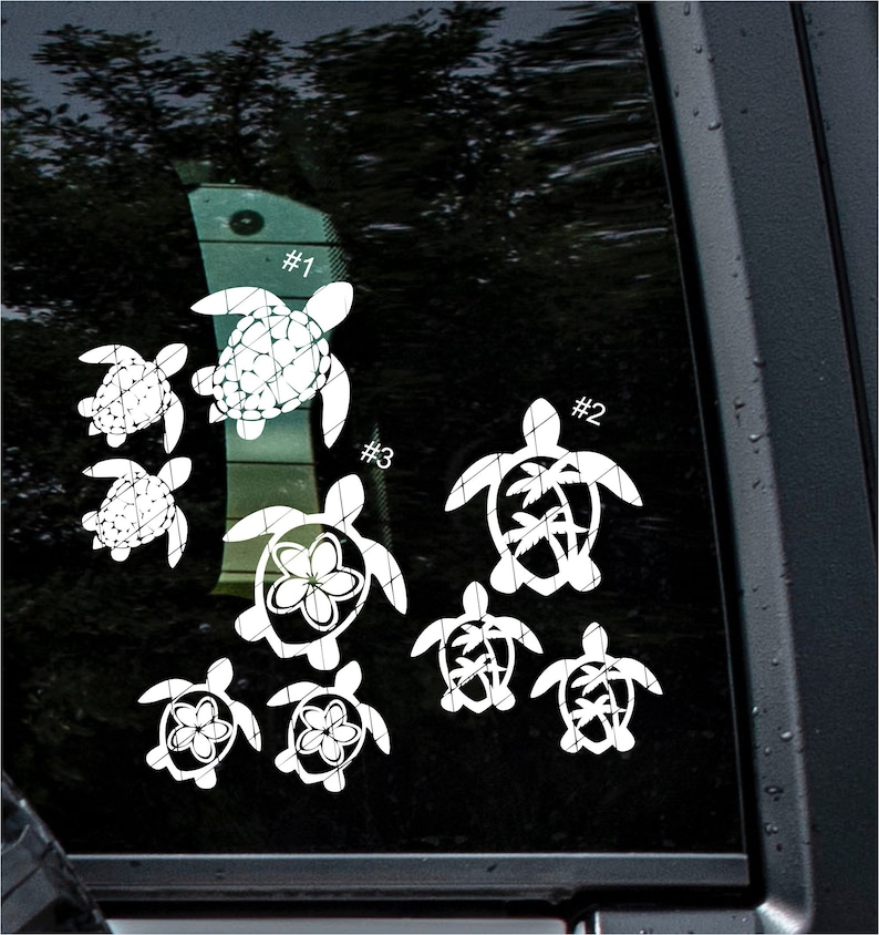 Sea Turtle Decal,palm Tree OR Flower Turtle Family Decals, Cars,laptops ...