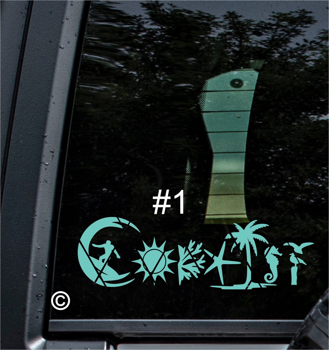 COEXIST Sea Life Decal: Ocean Wave Surfer Car Laptop Decal - Etsy