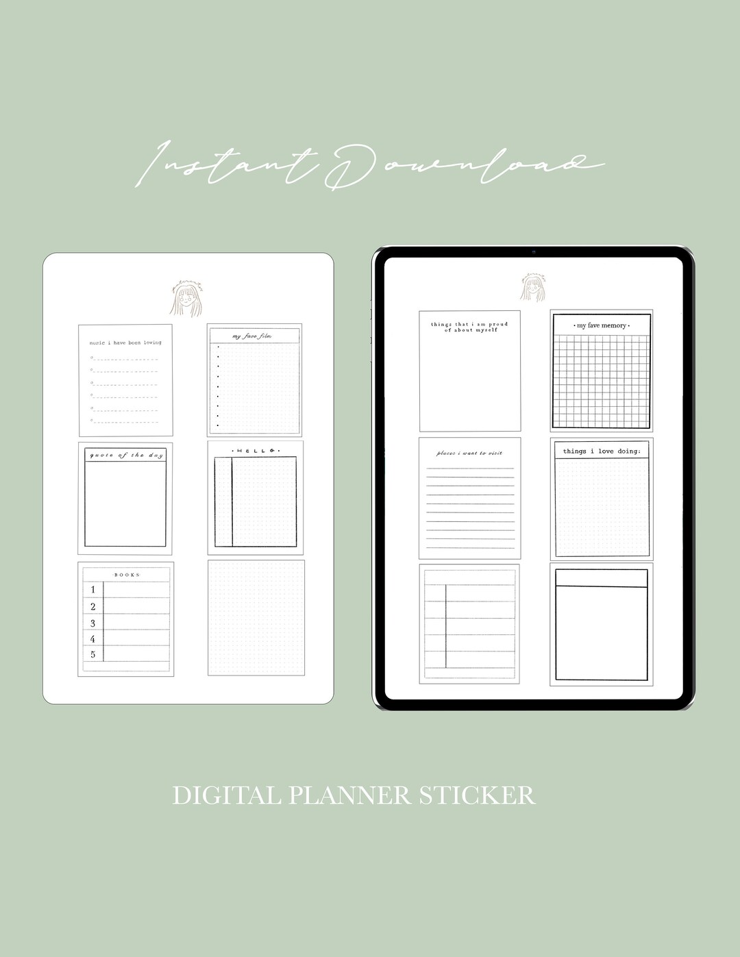 Minimalist Digital Sticky Notes, Planner Stickers (digital Download) - Etsy