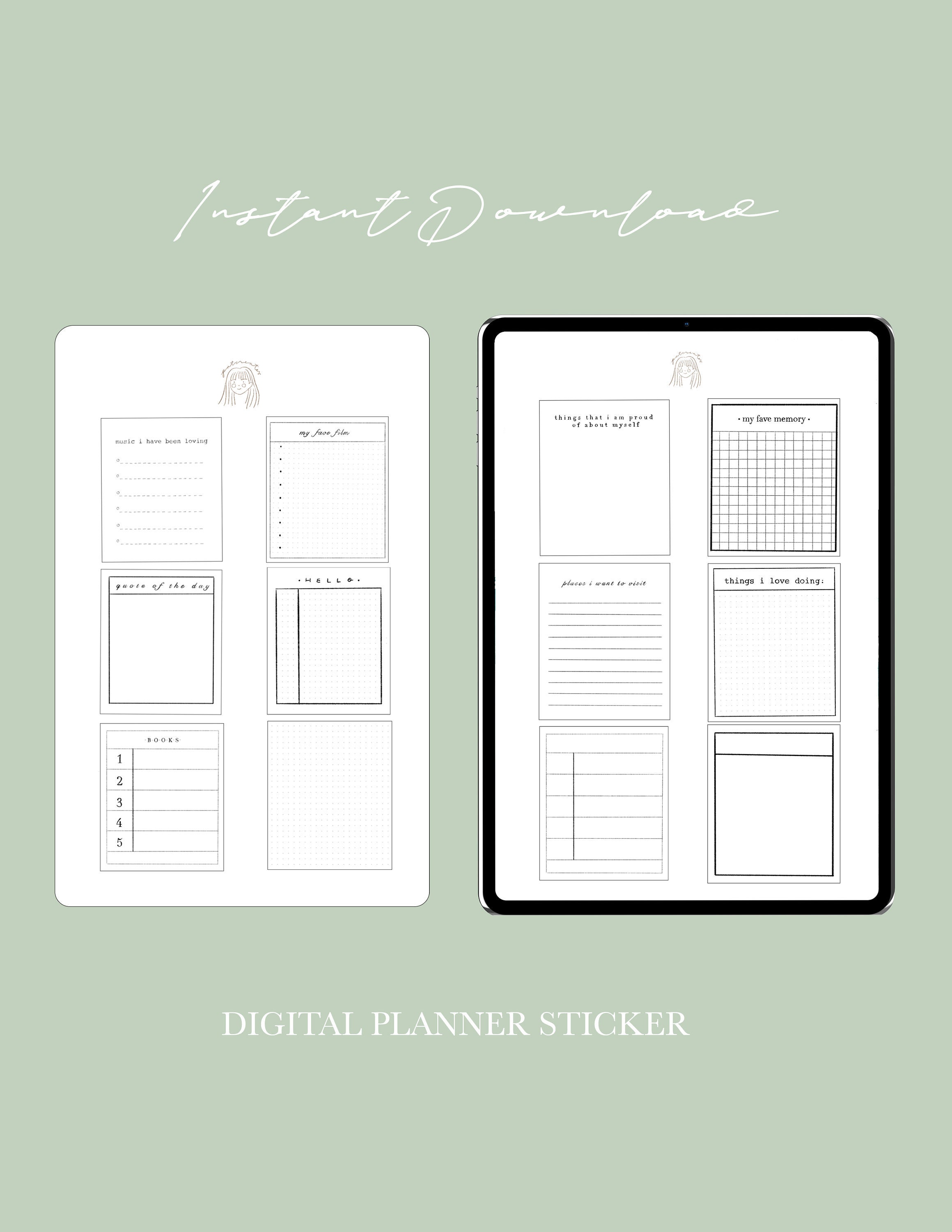 Minimalist Digital Sticky Notes, Planner Stickers (digital Download) - Etsy