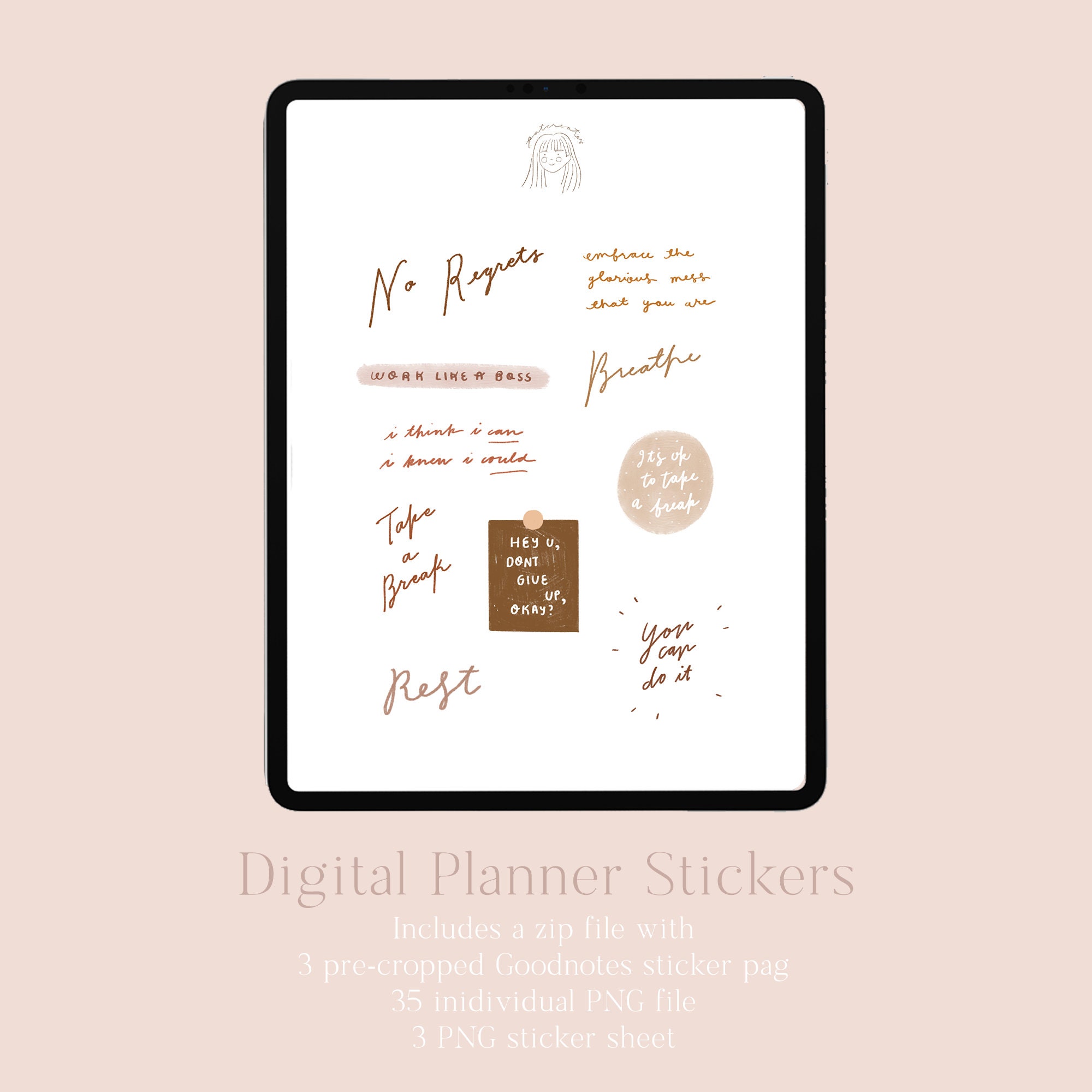 Productivity Digital Sticky Notes for Digital Planner Digital - Etsy