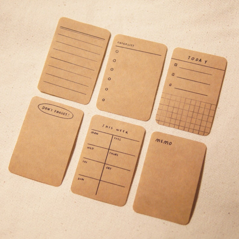 Kraft Paper Note Pad Sticker Sticky Note Sticker Note - Etsy