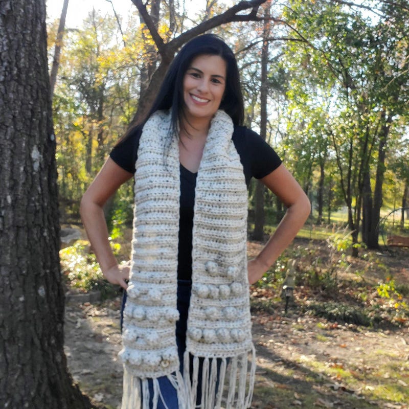 Puff Stitch Scarf - Etsy