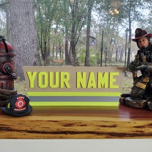 3D Printed Firefighter Bunker Gear Gift, Name Plate Personalized ...