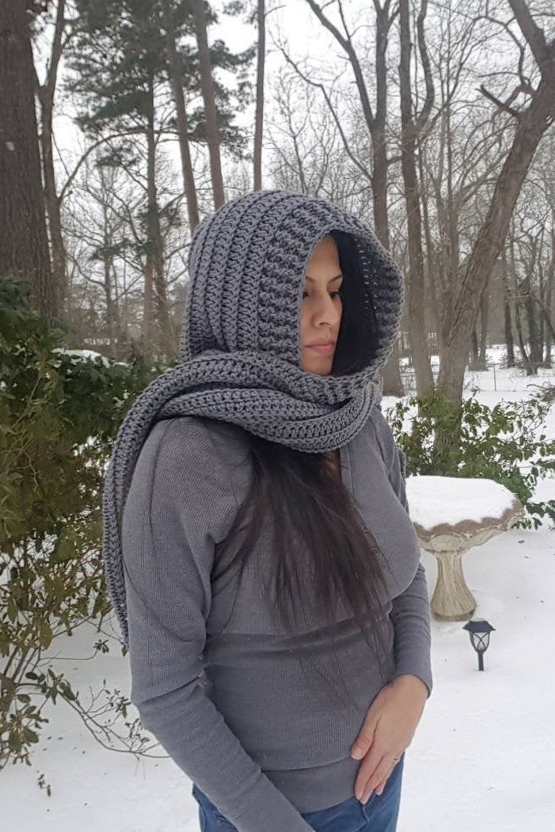 Crochet Hoody/scoodie/scood/hooded Long Scarf Pixie Hood,woodland Scarf ...
