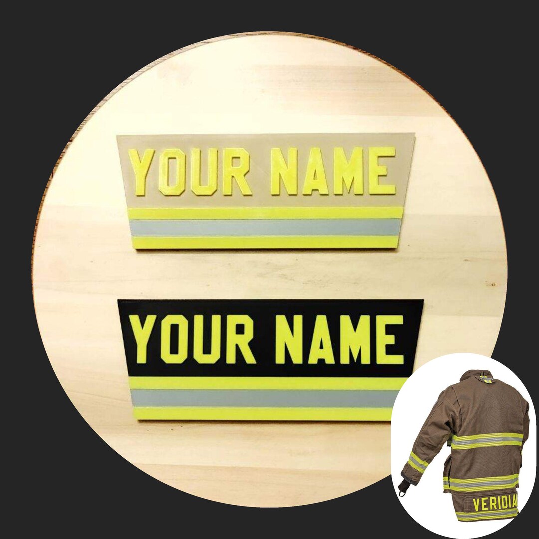 3D Printed Firefighter Bunker Gear Gift, Name Plate Personalized ...