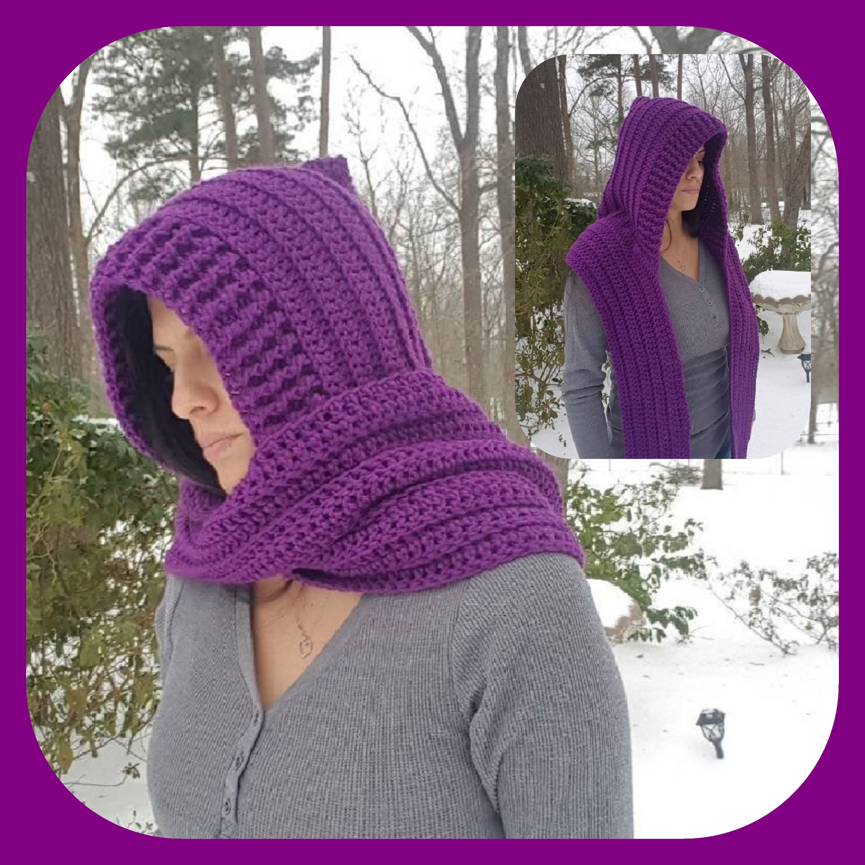 Crochet Hoody/scoodie/scood/hooded Long Scarf Pixie Hood,woodland Scarf ...