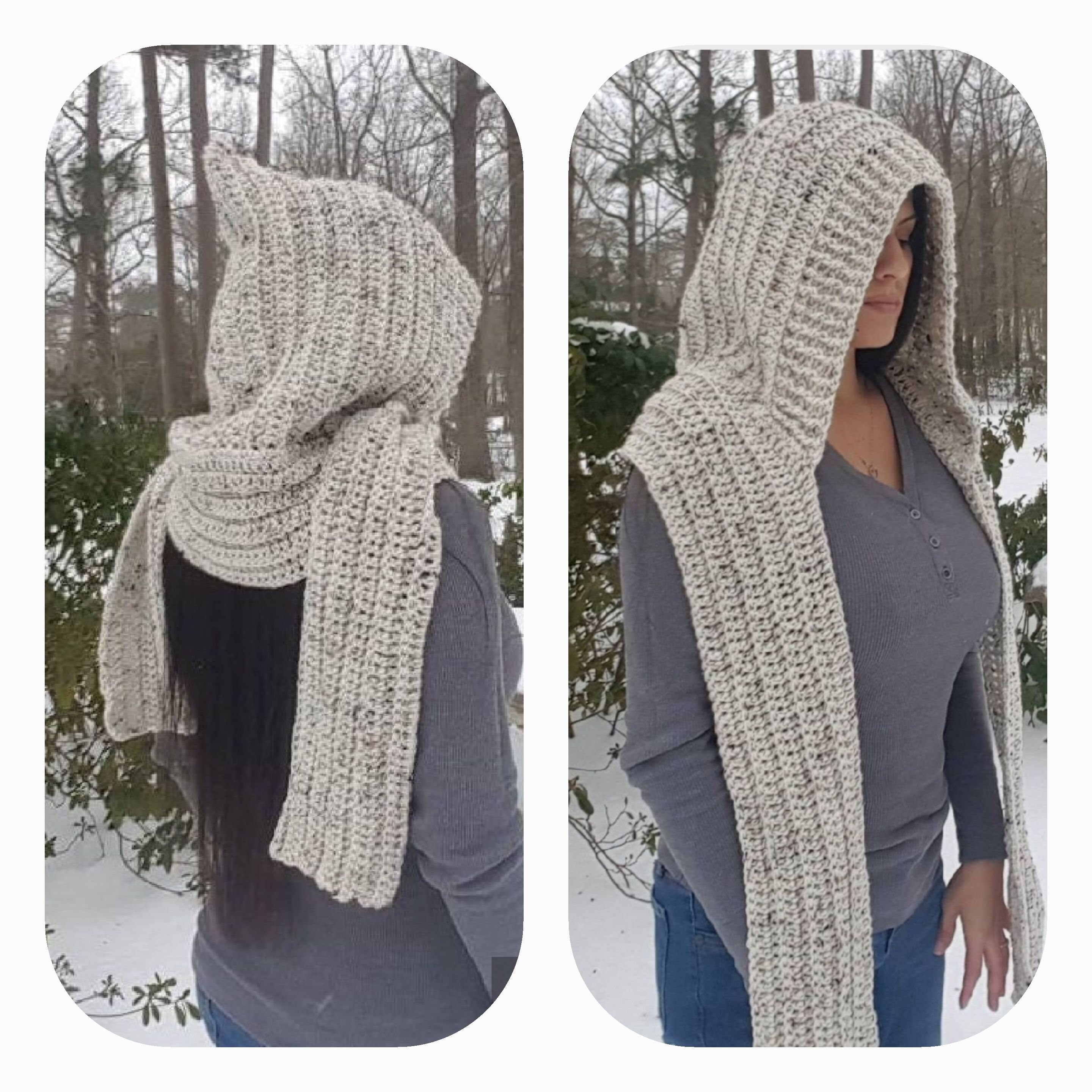 Crochet Hoody/scoodie/scood/hooded Long Scarf Pixie Hood,woodland Scarf ...