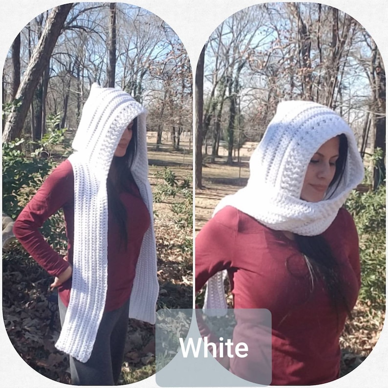 Crochet Hoody/scoodie/scood/hooded Long Scarf Pixie Hood,woodland Scarf ...