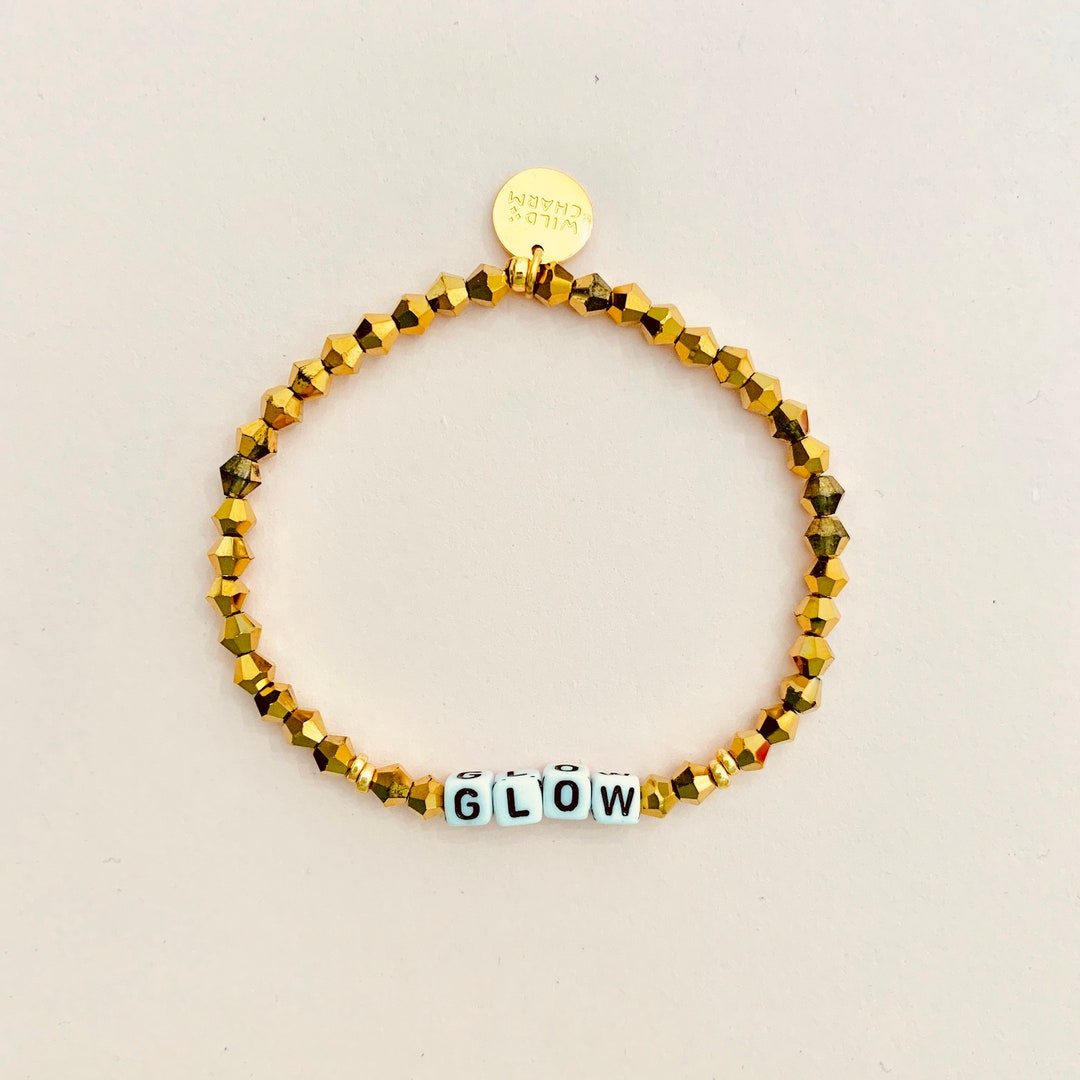 Gold Custom Word Bracelet • Personalized Dainty Name • Stacking ...