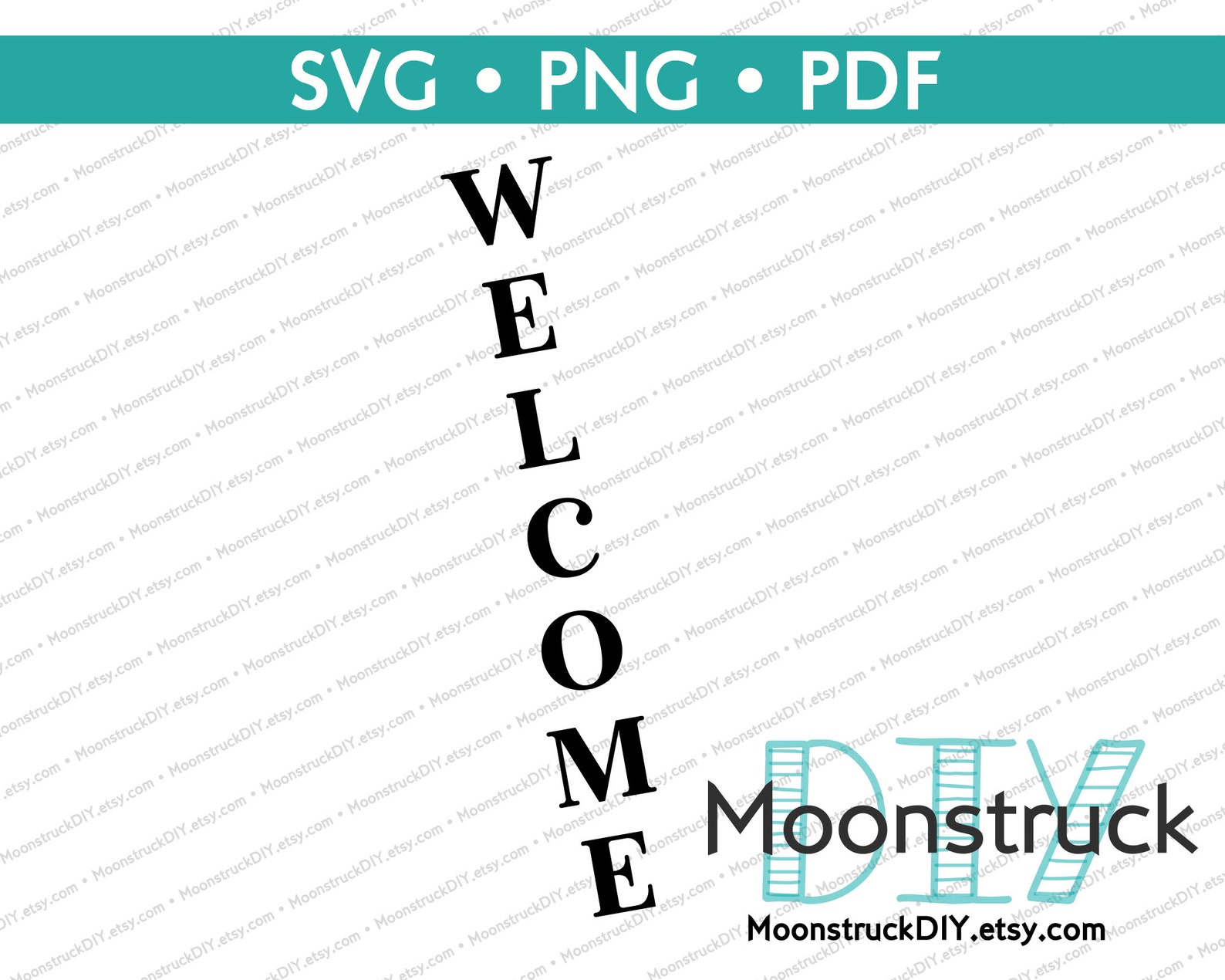 Welcome Vertical Porch Sign SVG | Etsy