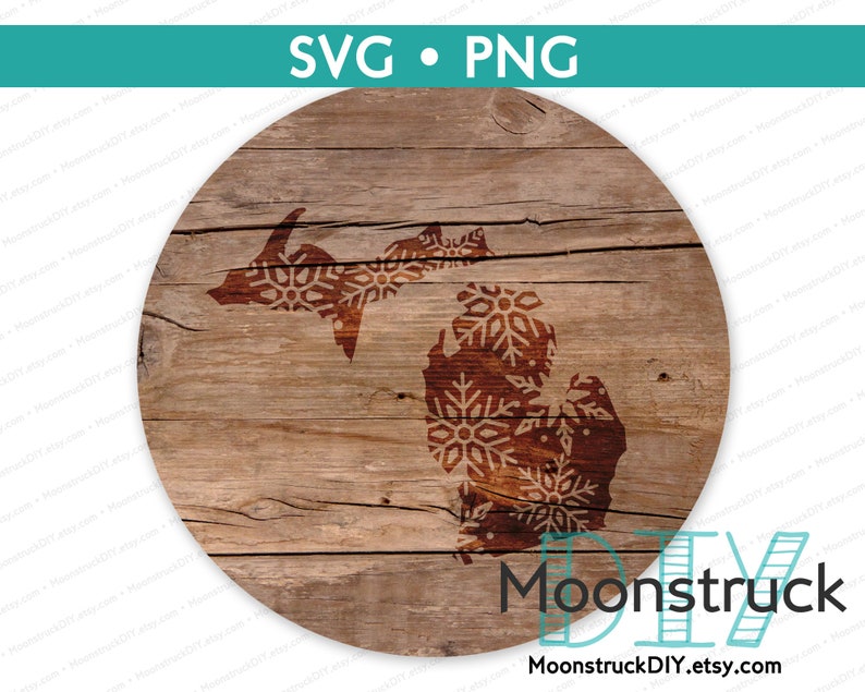 Michigan Winter Snowflake Svg, Outline of States Svg, USA Outline Svg ...