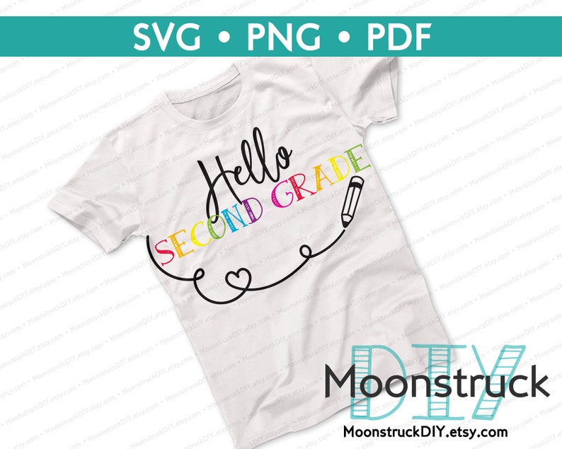 Hello Second Grade Back to School SVG | Etsy