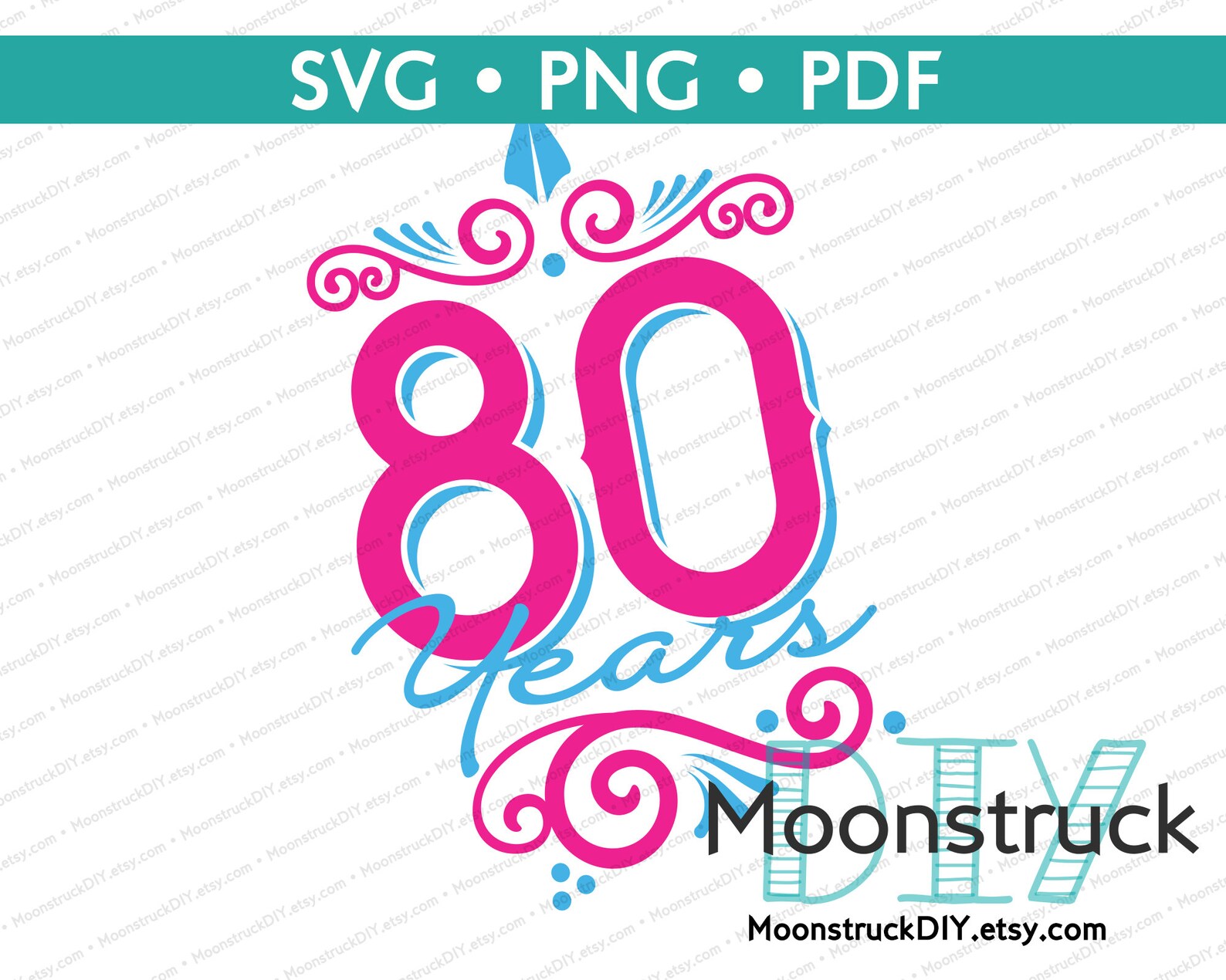 80 Years SVG - Etsy