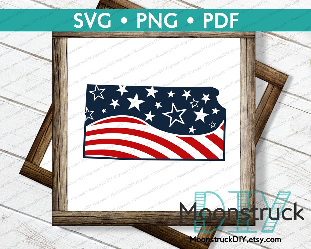 American Flag Kansas State Silhouette Patriotic Svg & PNG, Home Sweet ...