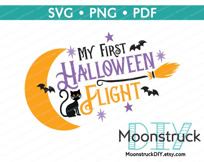 My First Halloween Flight Witch SVG - Etsy