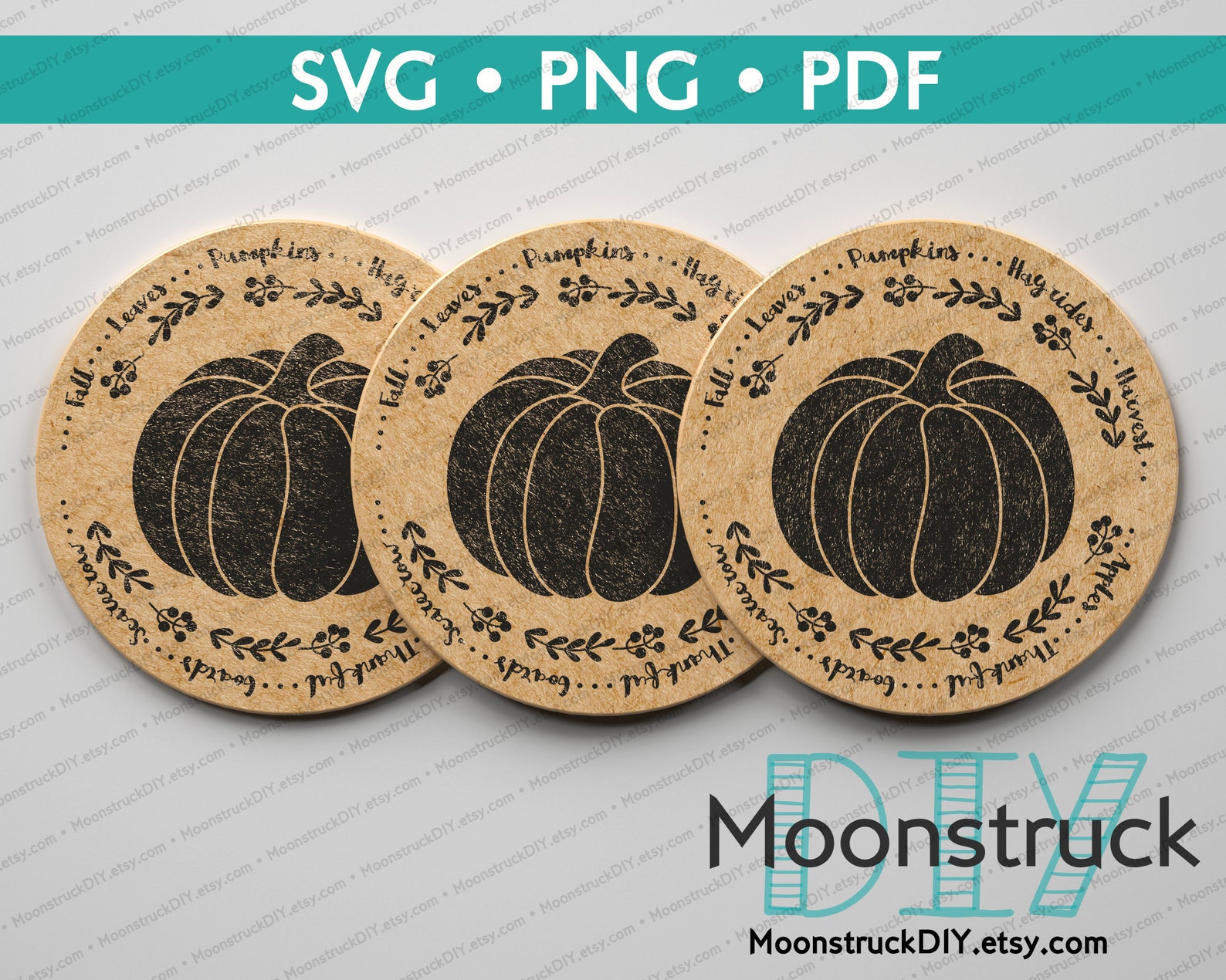 Autumn Pumpkin Circle SVG - Etsy