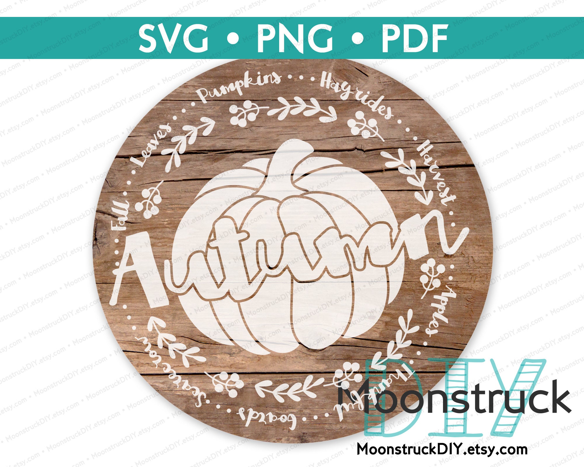 Autumn Pumpkin Circle SVG - Etsy