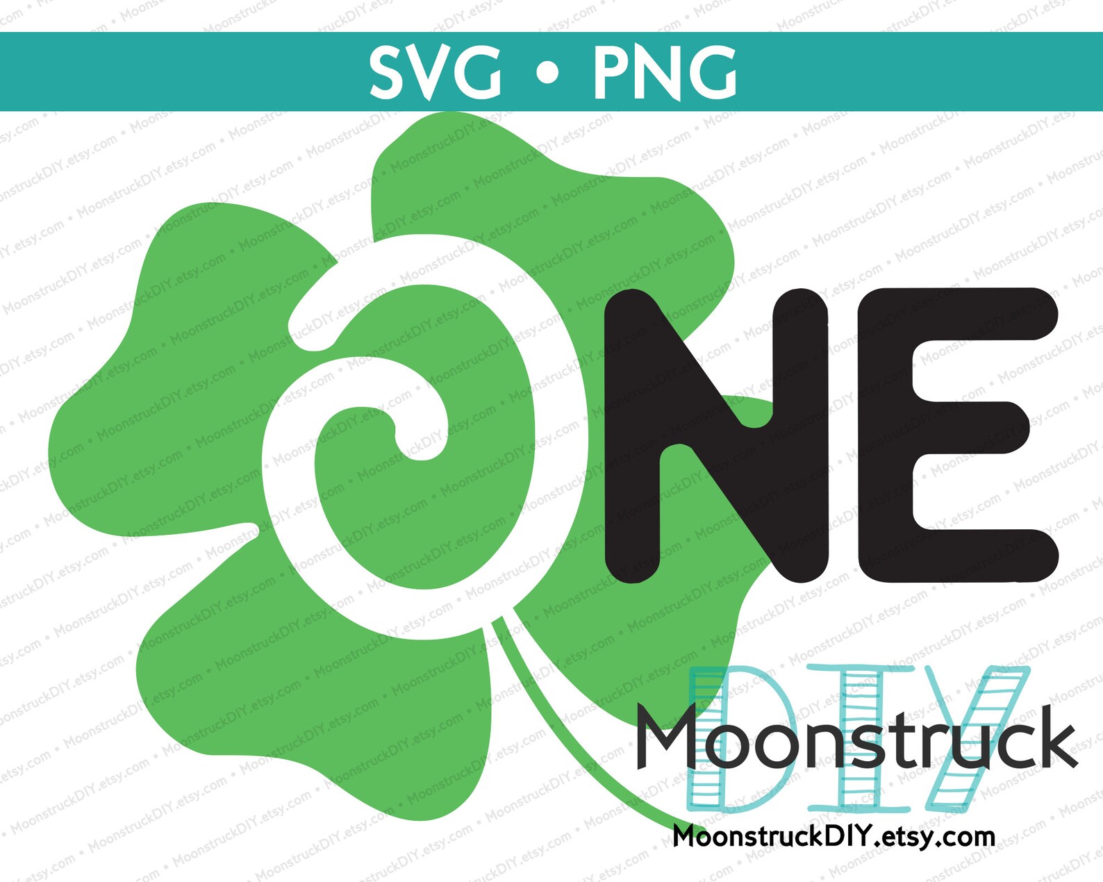 Shamrock One 1 SVG & PNG - Etsy