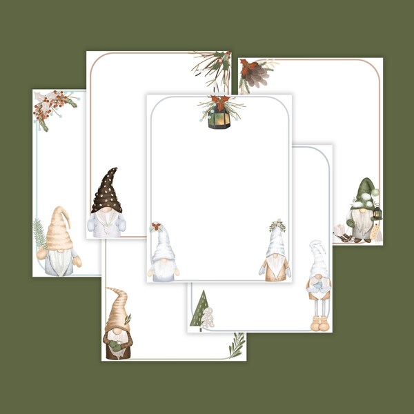 Gnome Christmas Letter Template - Etsy