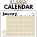 Llama Calendar Printable, Calendar for Kids, Llama Printables, Monthly ...