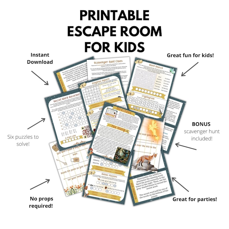 Enchanted Forest Escape Room Kit: Kids Puzzle Game (printable) - Etsy