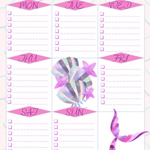 Mermaid Planner ~ Printable Planner Mermaid Themed ~ Planners for Girls ...