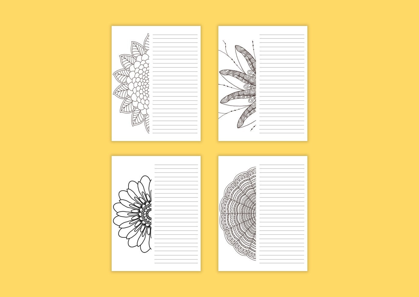 Coloring Pages/coloring Letter Writing Stationery/color Your Own ...