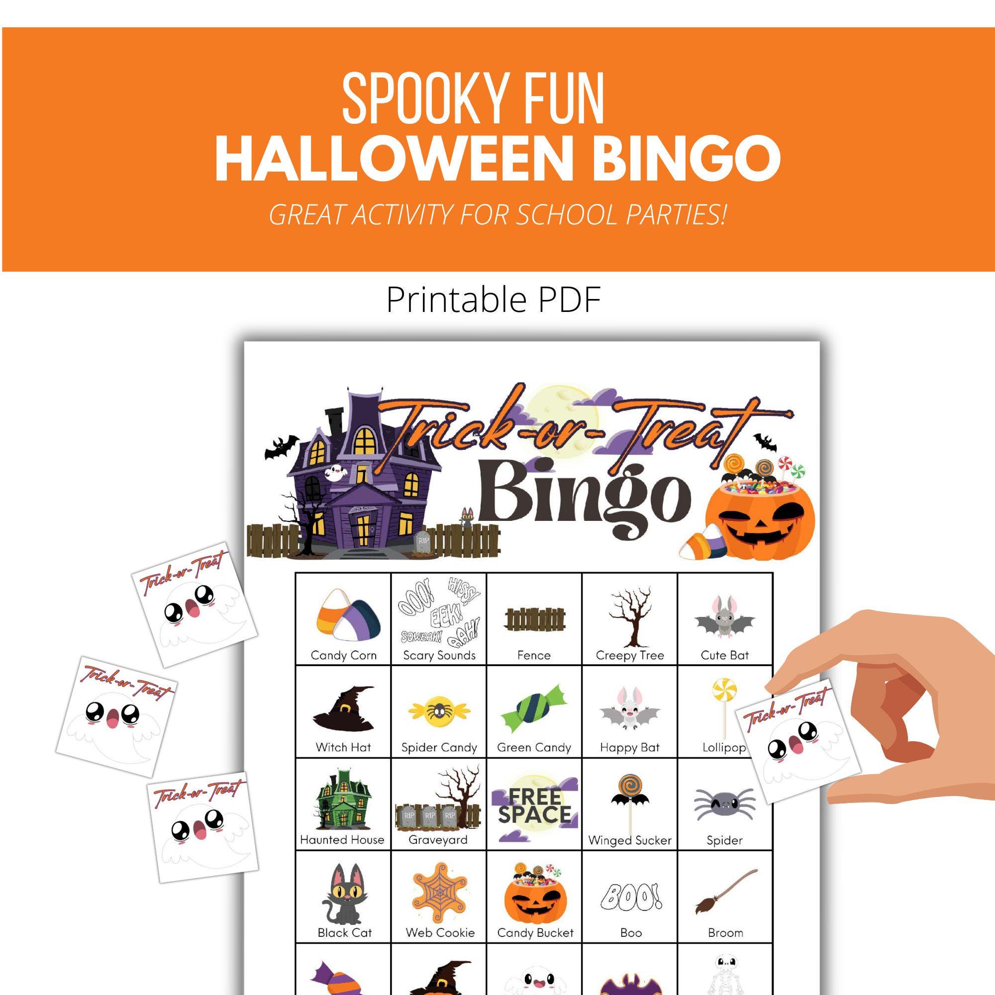 Halloween Bingo Printable Party Game for Kids and Classrooms - Etsy
