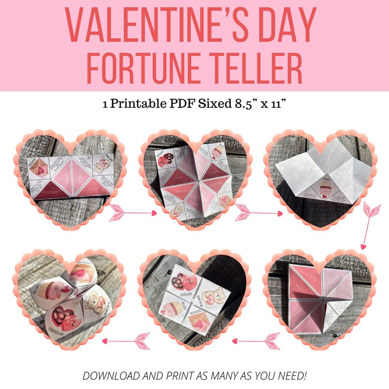 Valentine's Day Cootie Catcher: Printable Joke Teller (DIY Kids ...