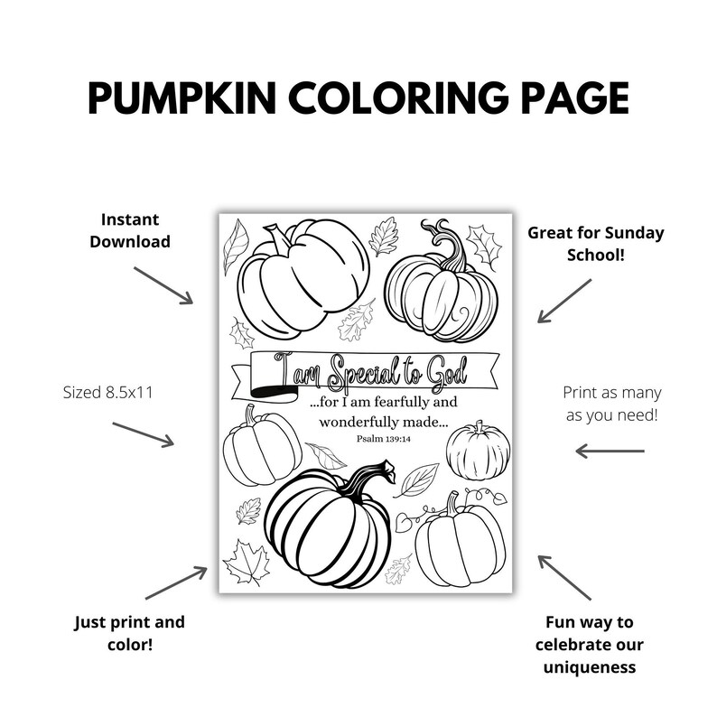 Christian Pumpkin Coloring Page Printable - Etsy