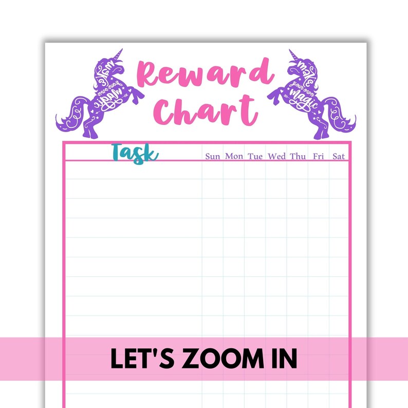 Unicorn Kids Chore Chart & Reward Chart Printable | Magical Routine ...