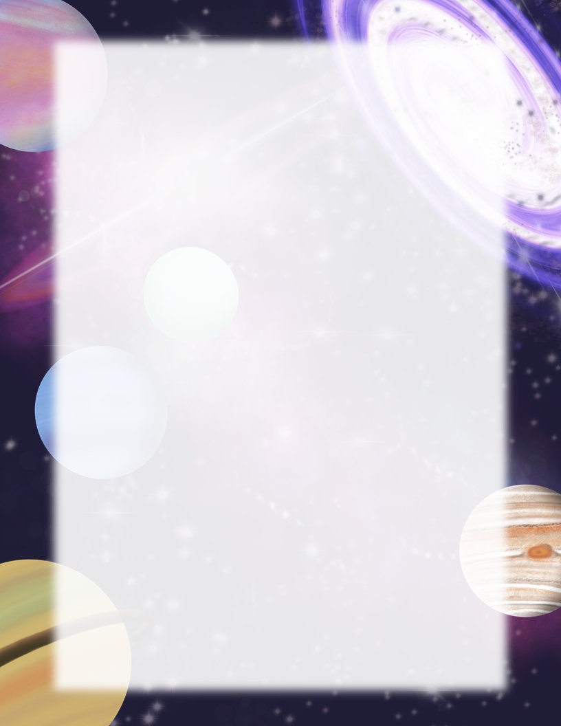 Outer Space Printable Letter Stationary/astronomy Stationery/snail Mail ...