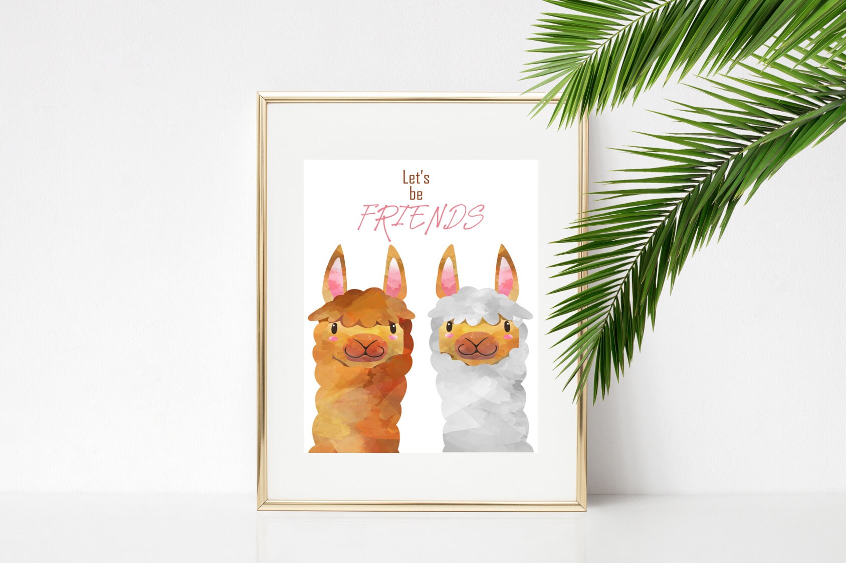 Llama Gifts-let's Be Friends Llama Wall Art Print-digital Download-kid ...