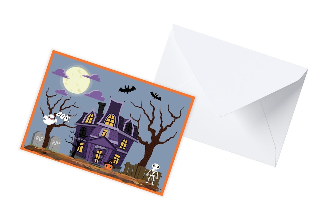 Printable Halloween Greeting Cards Cute Halloween Card Set Cute, Spooky ...