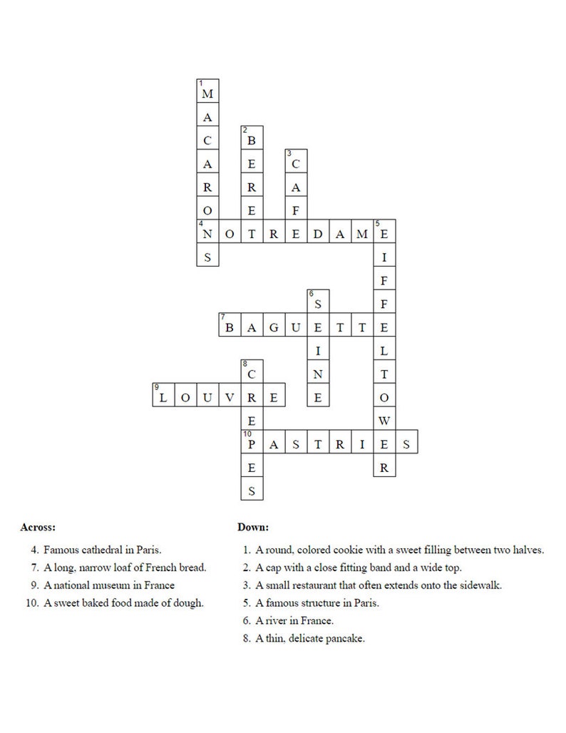 French Paris Themed Printable Games - Etsy