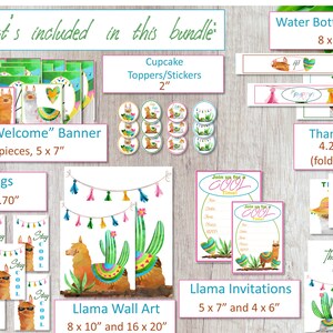 Llama Birthday Printable Bundle, Llama Party Decor, Girls Llama Party ...