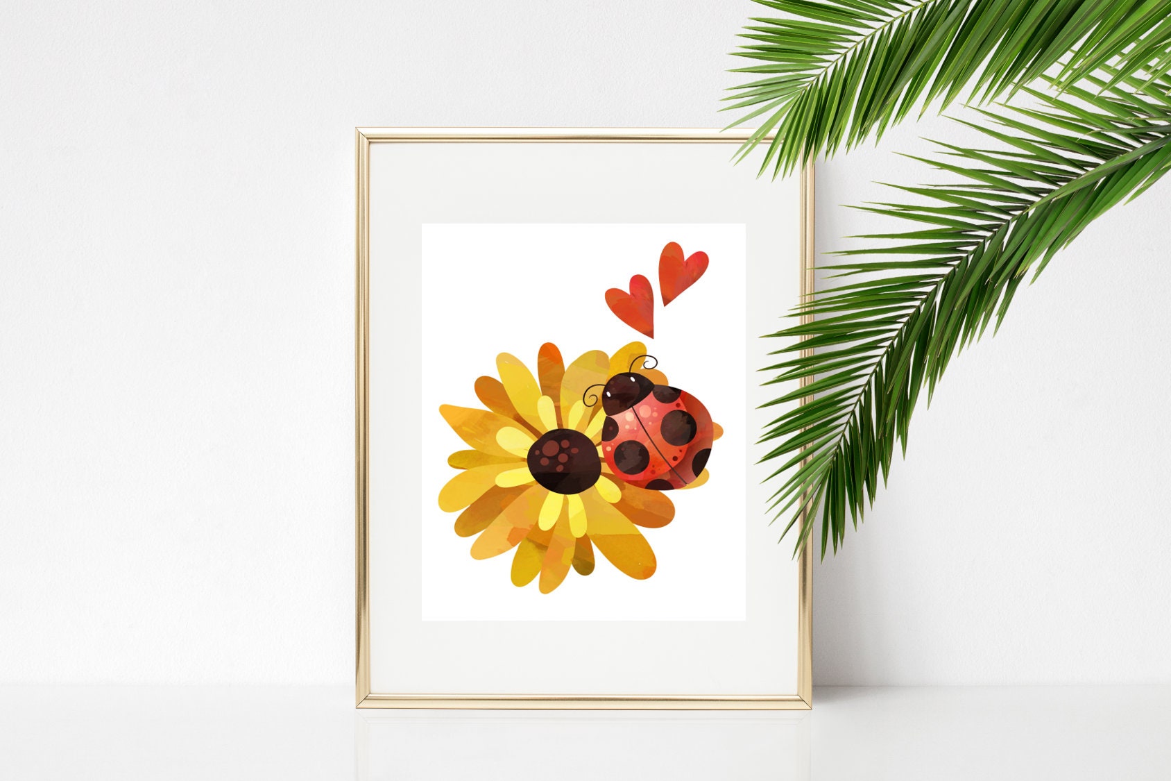 Sunflower Wall Art-ladybug-digital Download-nursery Decor - Etsy