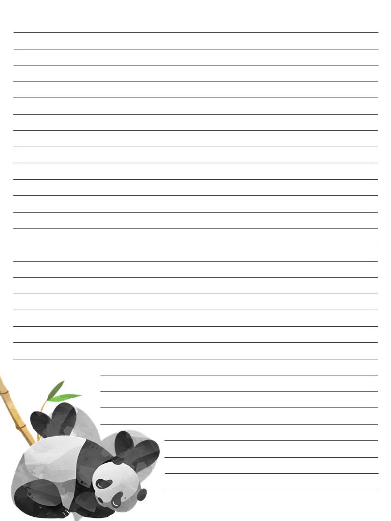Panda Stationery/printable Stationary/panda Bear - Etsy