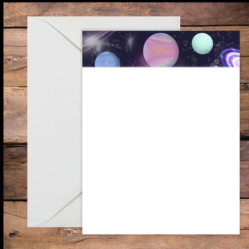 Outer Space Printable Letter Stationary/astronomy Stationery/snail Mail ...